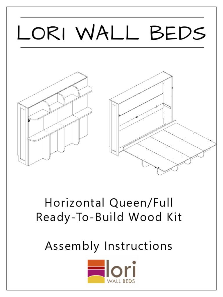 Lori Wall Beds Horizontal Queenfull Ready To Build Wood Kit Assembly Instructions Pdf