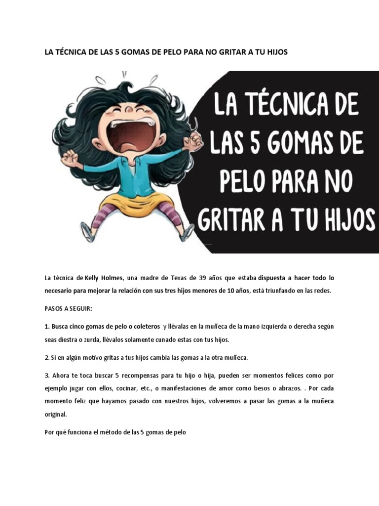 LA Tecnica de Las 5 Goma Spara No Gritar A Tus Hijos | PDF