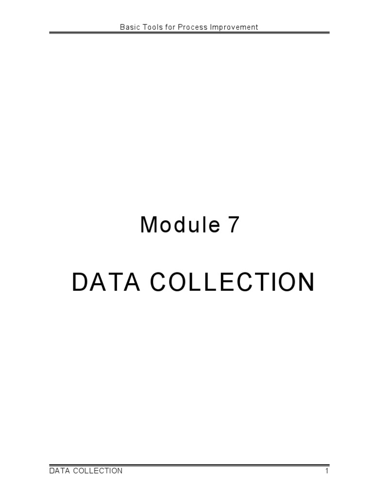 Data Collection Plan: A Guide to Developing a Standardized Approach for ...