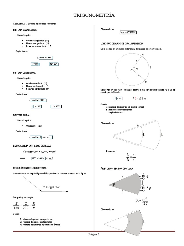 Tigonometria - Radikales Sem. I y II | PDF | Funciones trigonométricas ...