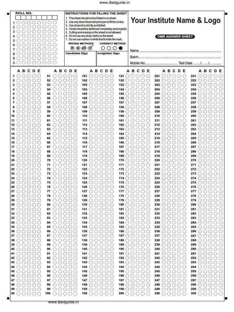 B.Ed Entrance Exam OMR Instructions | PDF | Writing Implements | Stationery