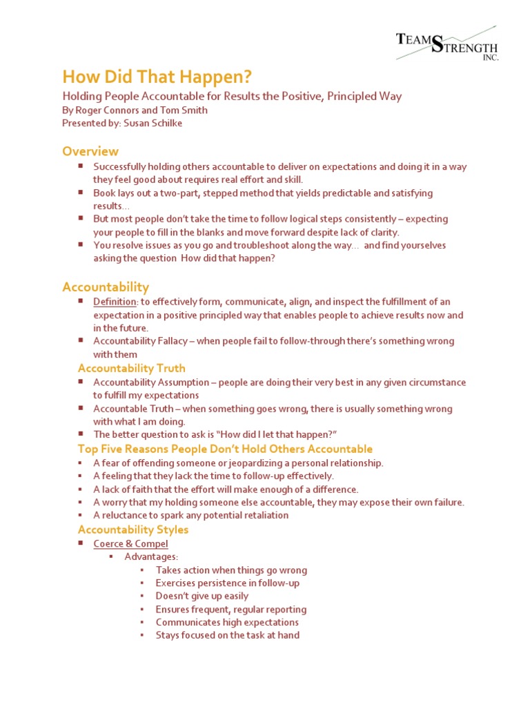 Holding People Accountable Effectively | PDF | Motivation | Motivational