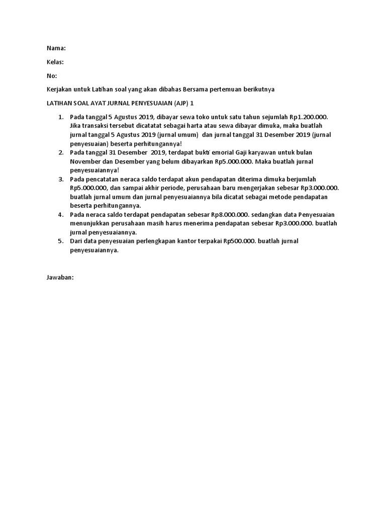 Latihan Soal AJP 1 | PDF