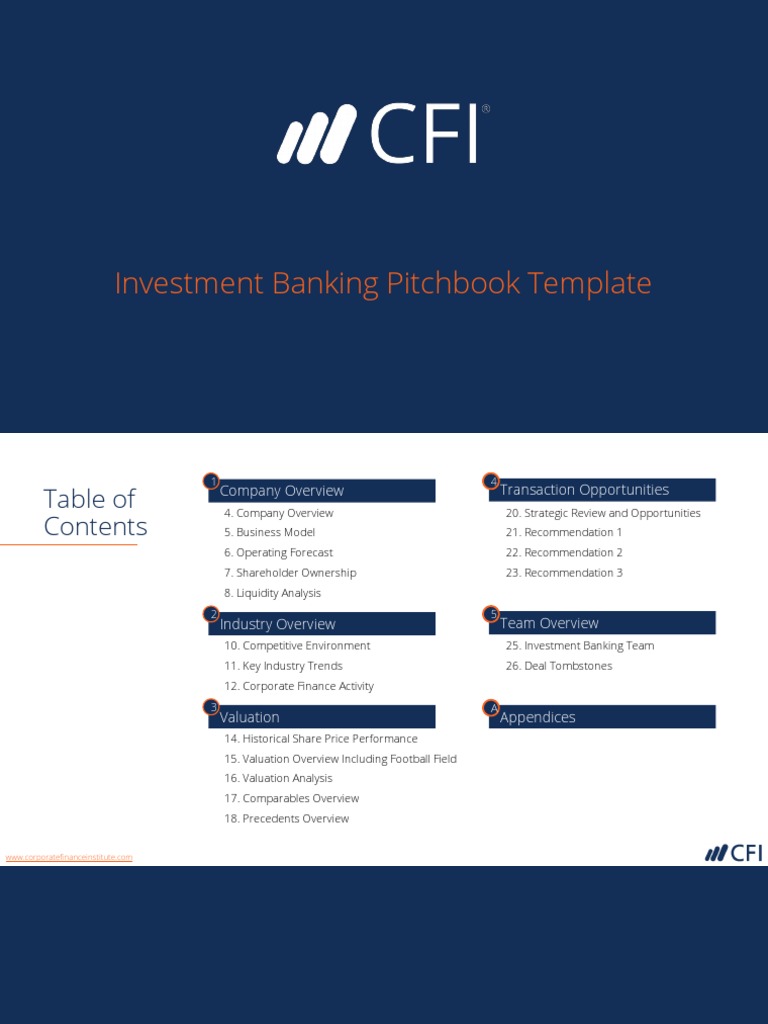 Investment Banking Pitchbook Template | PDF | Valuation (Finance ...