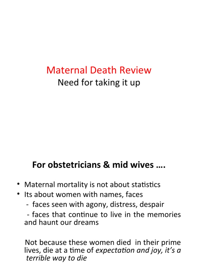Maternal Death Review: Causes and Solutions | PDF | Maternal Death ...