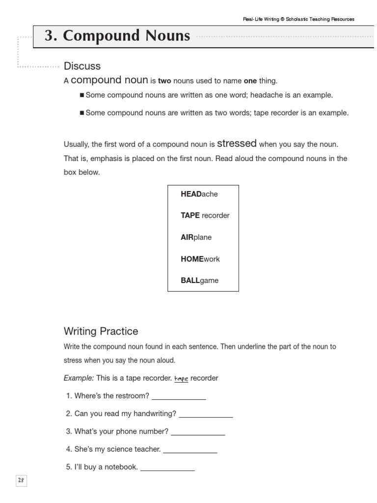 Compound Nouns | PDF | Cognition | Linguistics