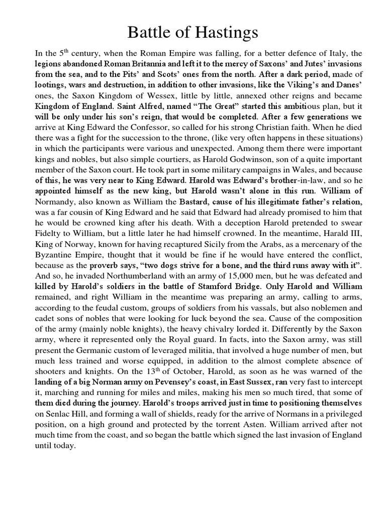 Battle of Hastings | PDF | Army | Wessex