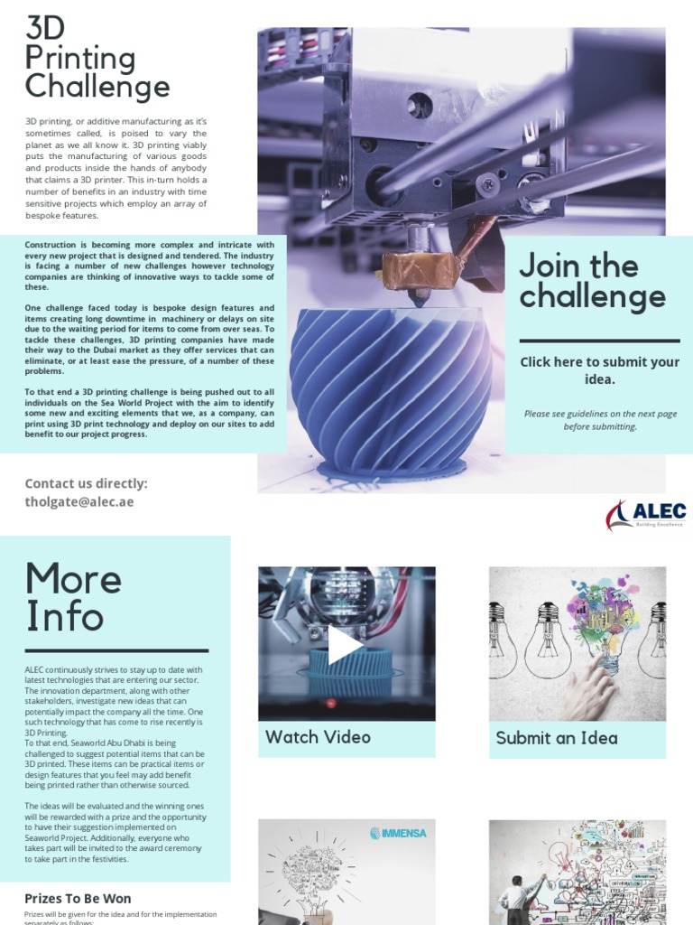SWAD 3D Printing Challenge Gateway | PDF | 3 D Printing | Business
