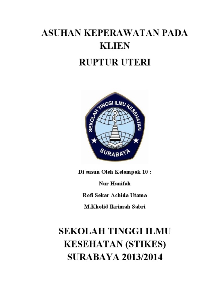 Asuhan Keperawatan Ruptur Uteri Dikonversi | PDF