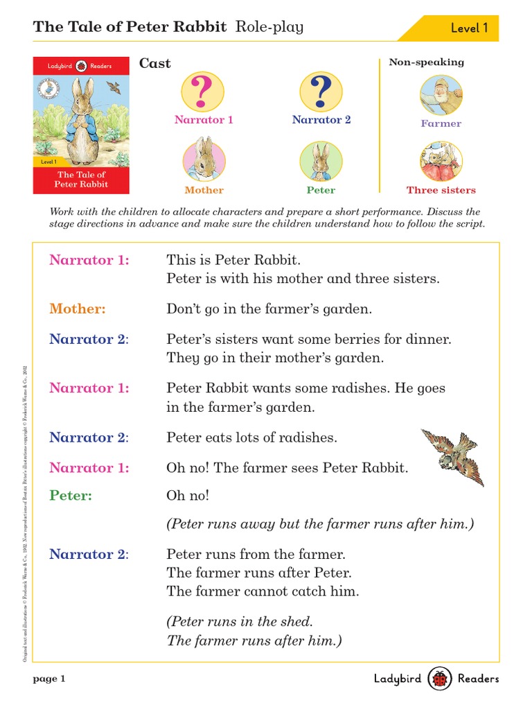 The Tale of Peter Rabbit: Role-Play | PDF | Peter Rabbit | Children's ...