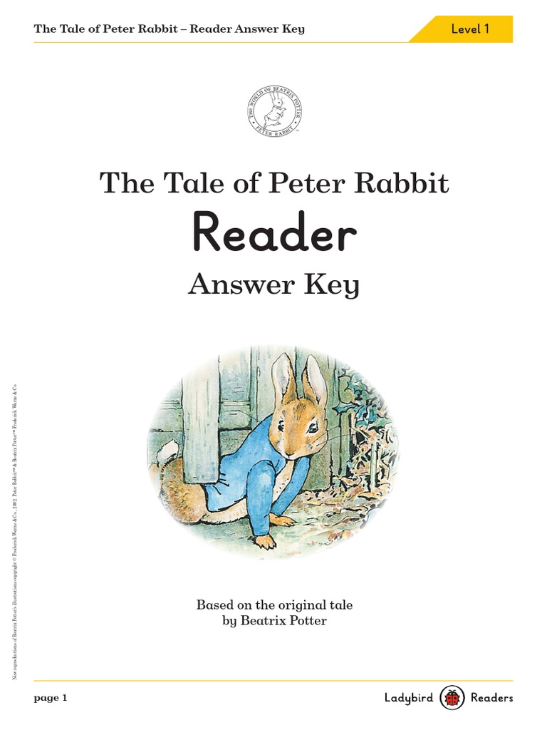 The Tale of Peter Rabbit Reader Answer Key LADYBIRD READERS LEVEL 1 ...