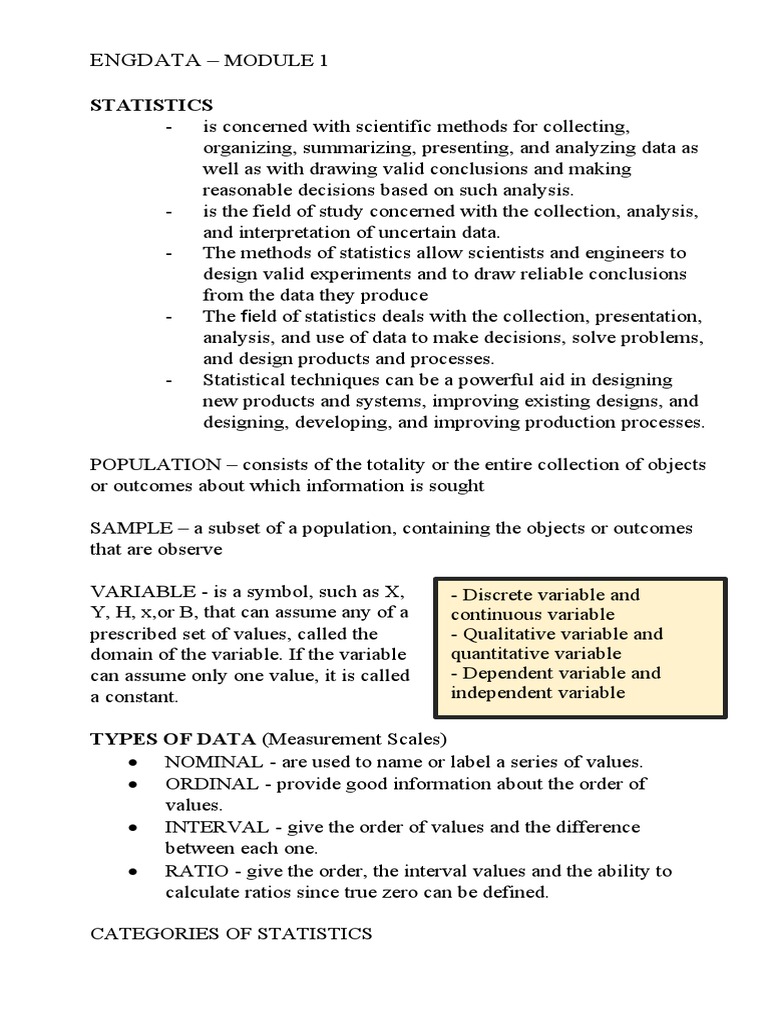 Engdata Module 1 | Download Free PDF | Statistics | Histogram