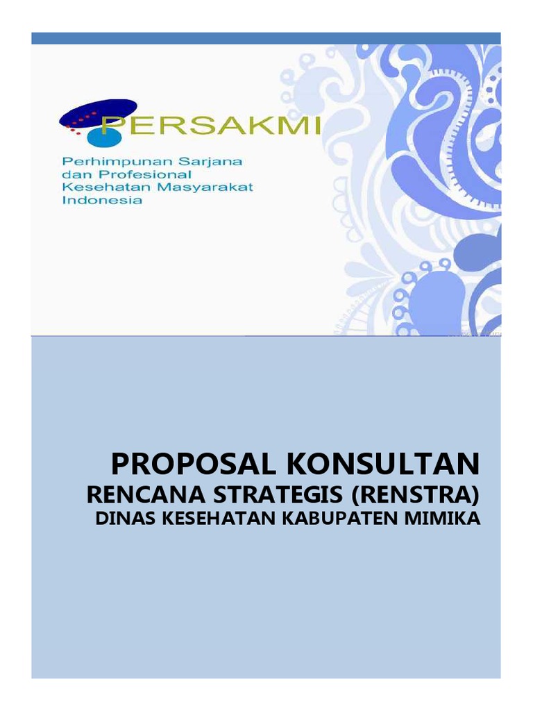 Proposal Konsultan: Rencana Strategis (Renstra) | PDF