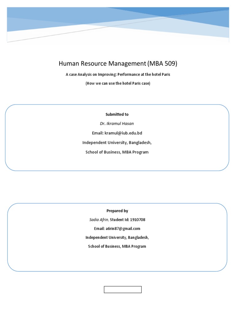Human Resource Management (MBA 509) | PDF
