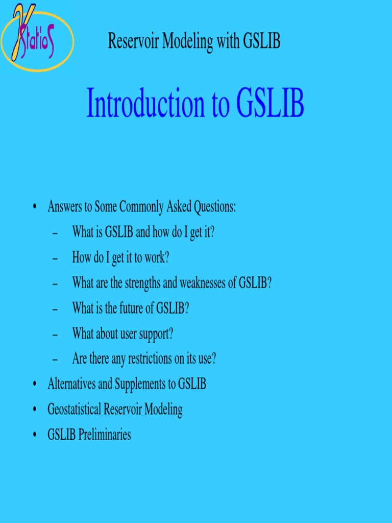 Introduction To GSLIB: Reservoir Modeling With GSLIB | PDF | Software ...