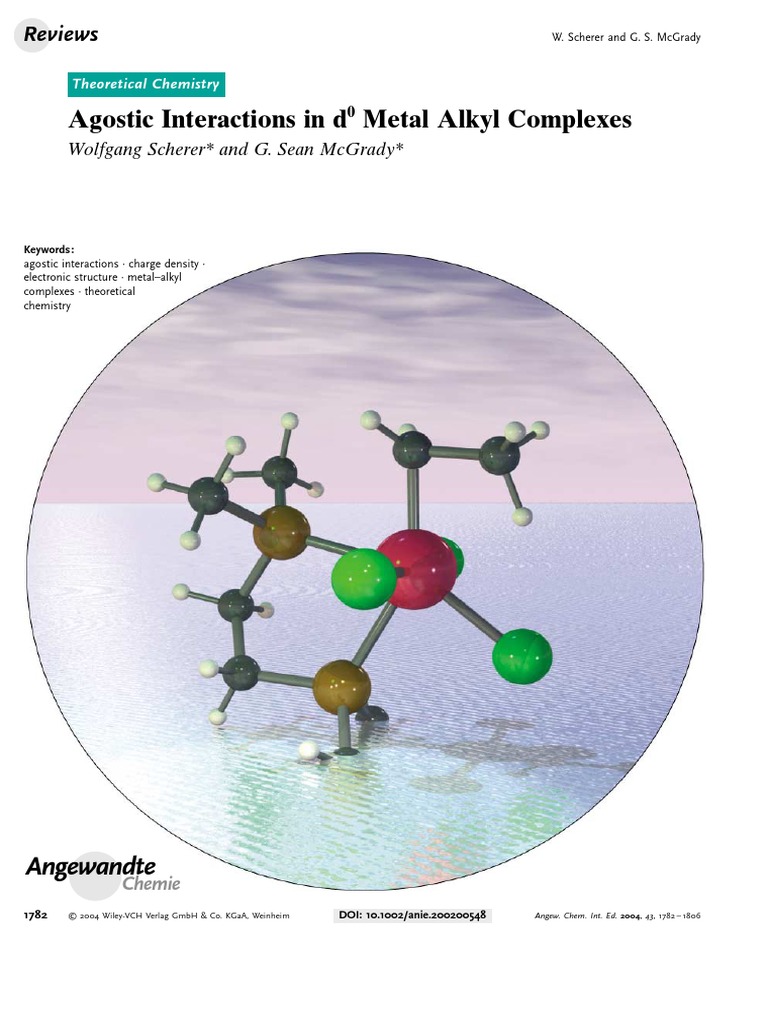 Agostic Interactions in d0 Metal Alkyl Complexes | PDF | Coordination ...
