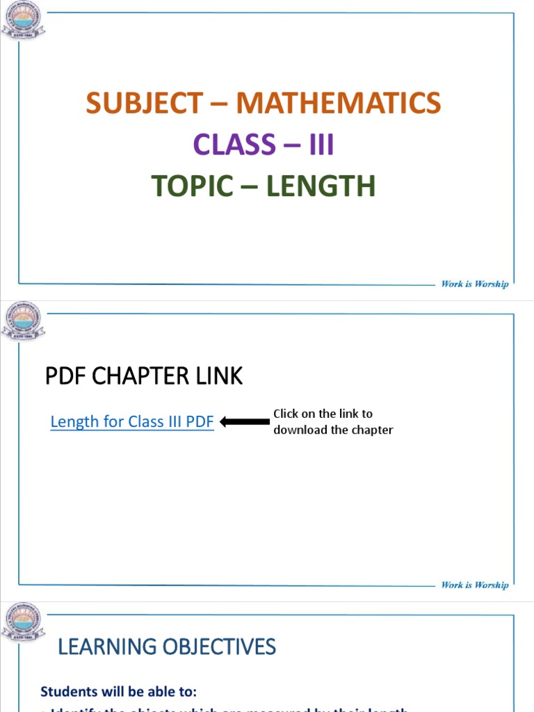 PPT-class III-Chapter-Length | PDF | Length | Measurement