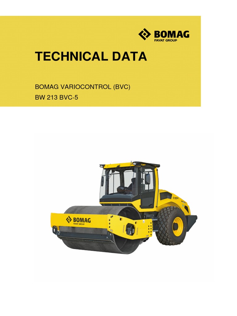 Bomag BW 213 BVC-5 | PDF | Horsepower | Truck