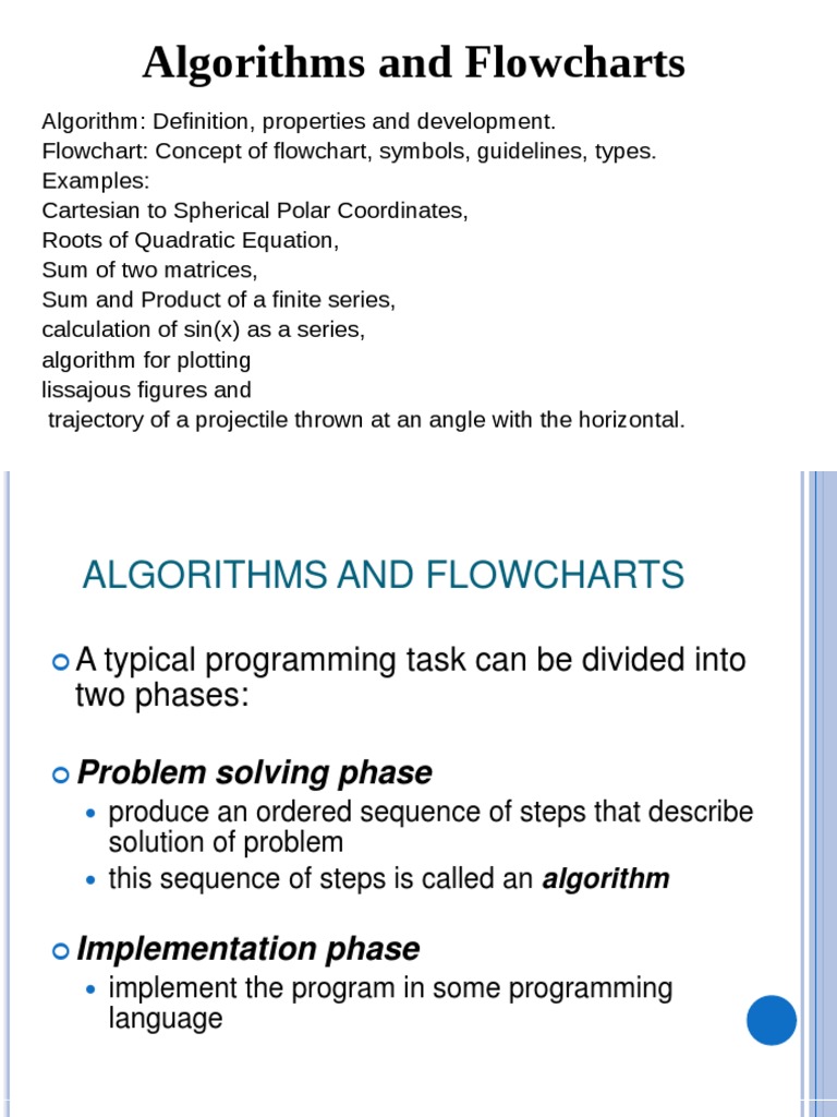 1A. Algorithms and Flowcharts | PDF | Algorithms | Input/Output 1A. Algorithms and Flowcharts | PDF | Algorithms | Input/Output