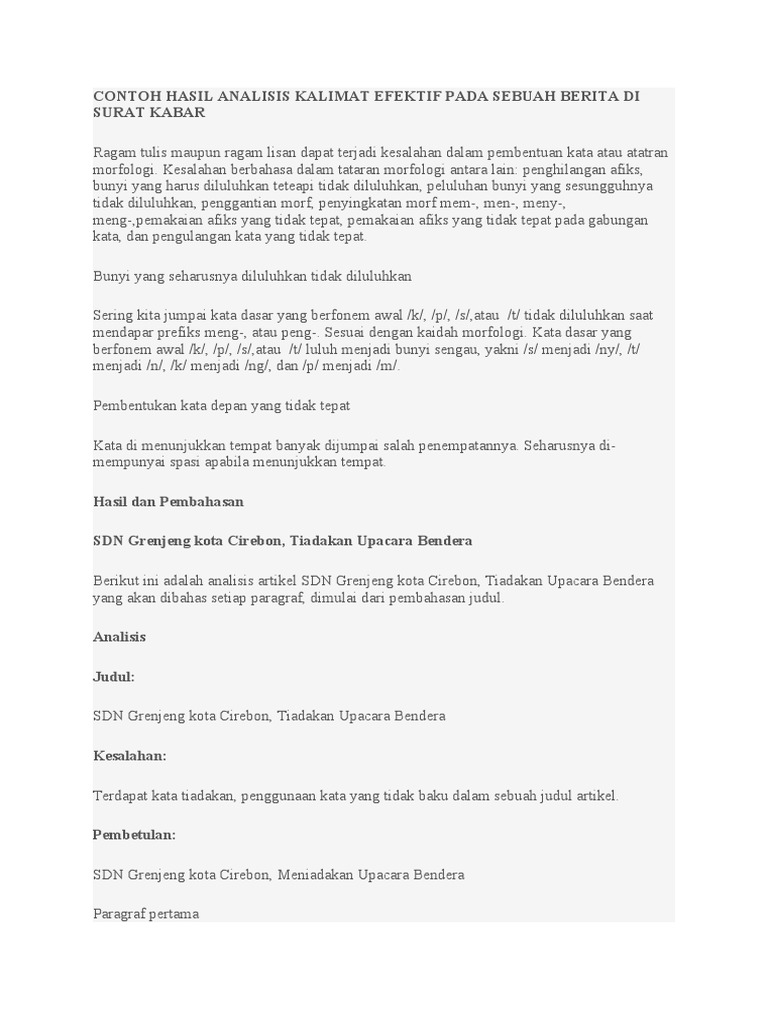 Contoh Analisis Berita | PDF