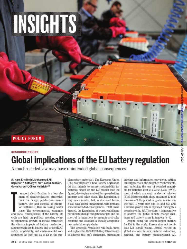 Global Implications of The EU Battery Regulation | PDF | Recycling ...