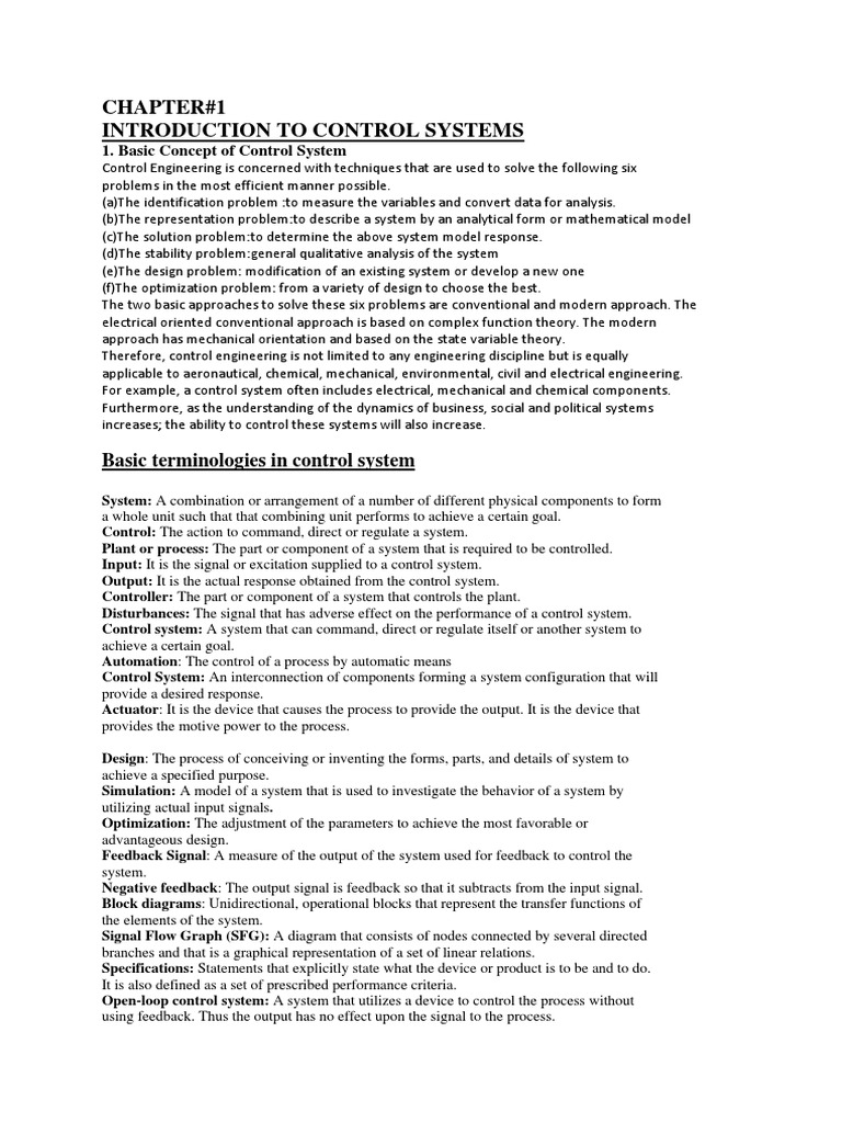 Control Systems Notes DEE M2 June | PDF | Control Theory | Electrical ...