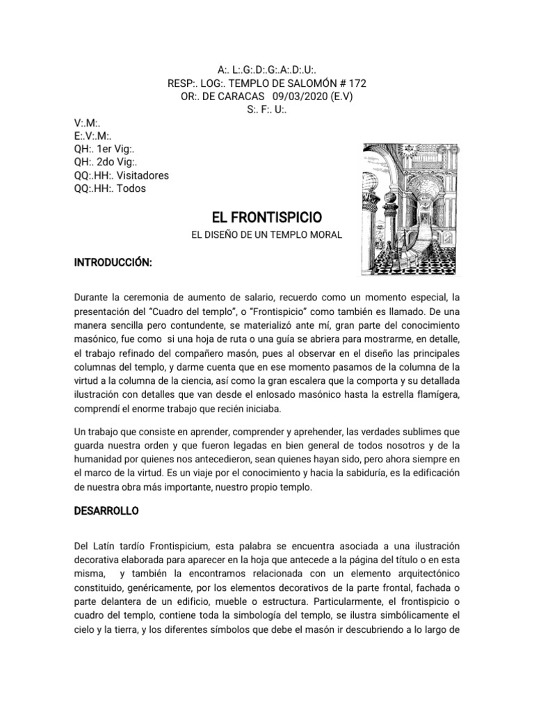 Significado y simbolismo del frontispicio | PDF