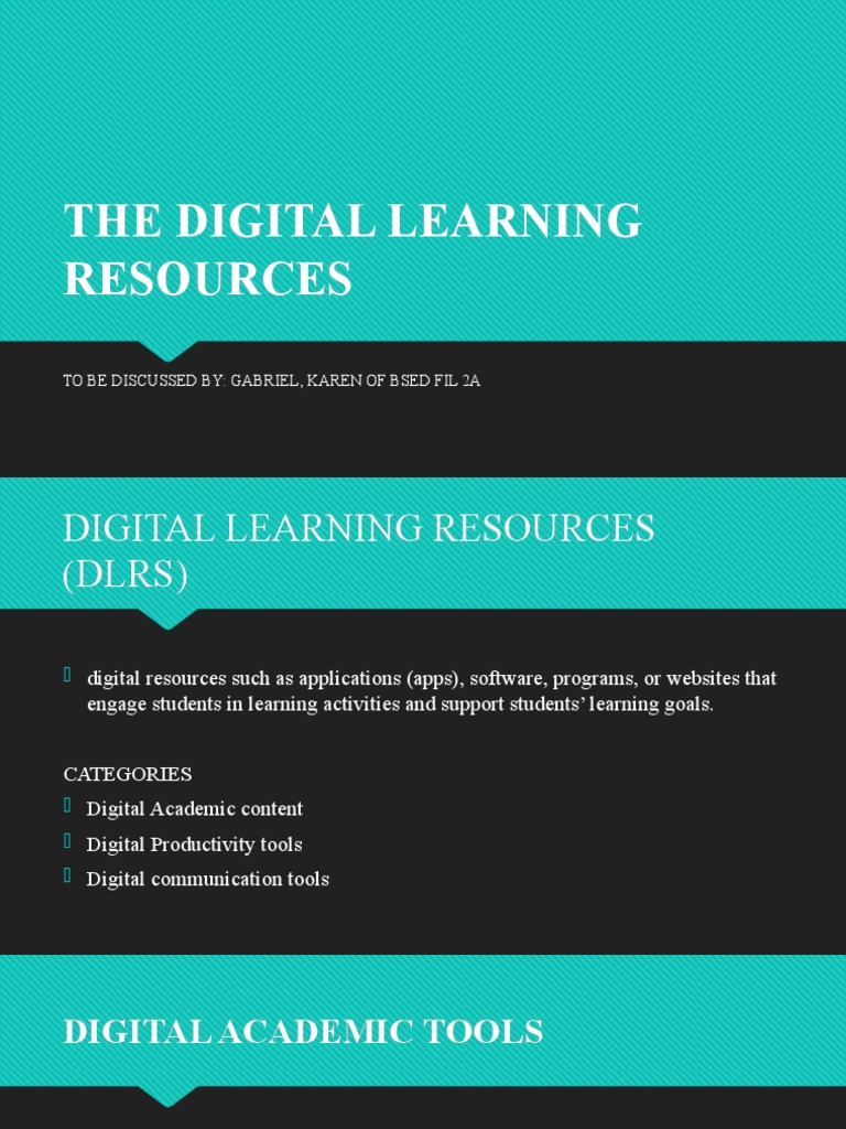 Digital Learning Resources Overview | PDF | Virtual World | Simulation