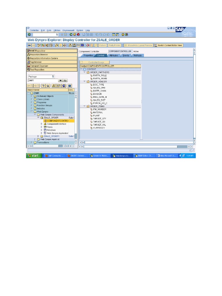 Creation of Sale Order Using Bapi in Webdynpro Using Table Control | PDF | Computing | Computer ...