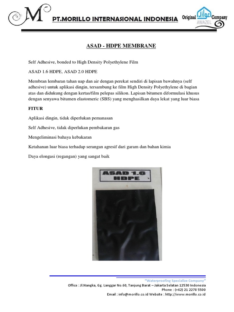 Contoh Technical Data Sheet ASAD HDPE | PDF | Griya & Taman