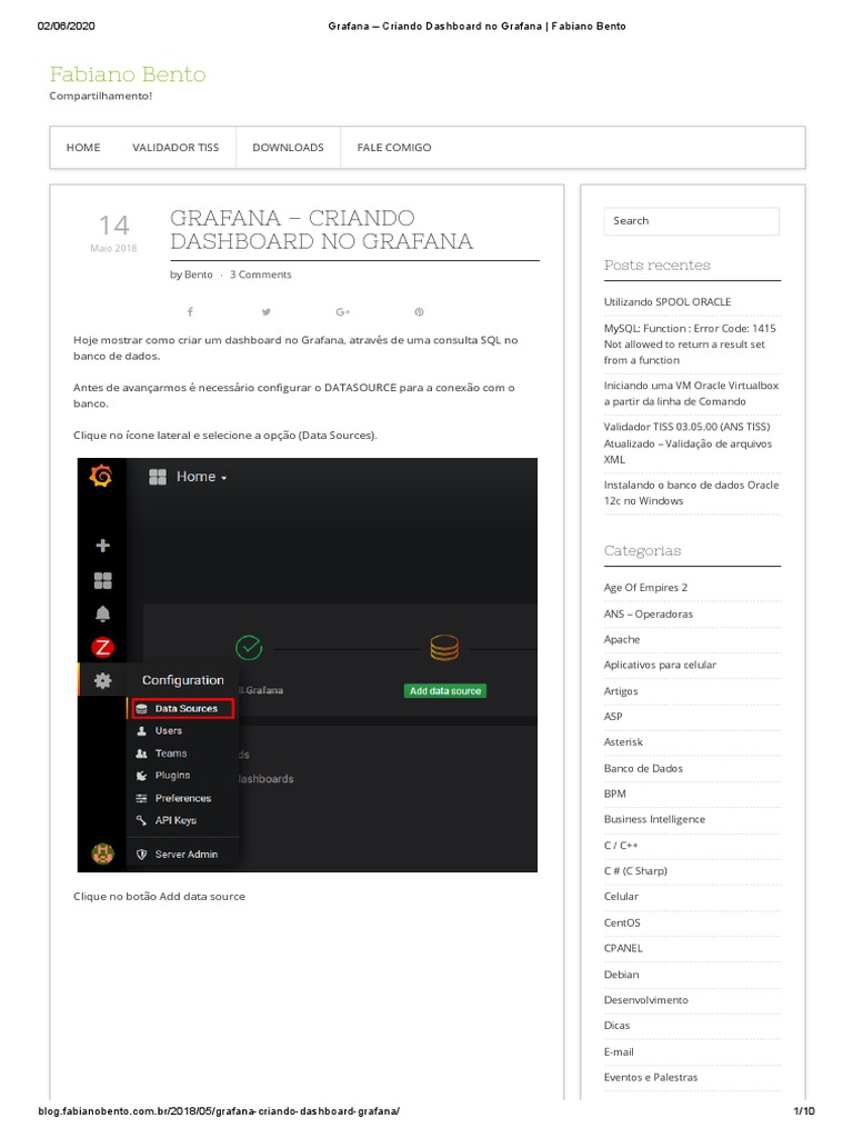 Grafana - Criando Dashboard No Grafana - Fabiano Bento | PDF | PL/SQL ...