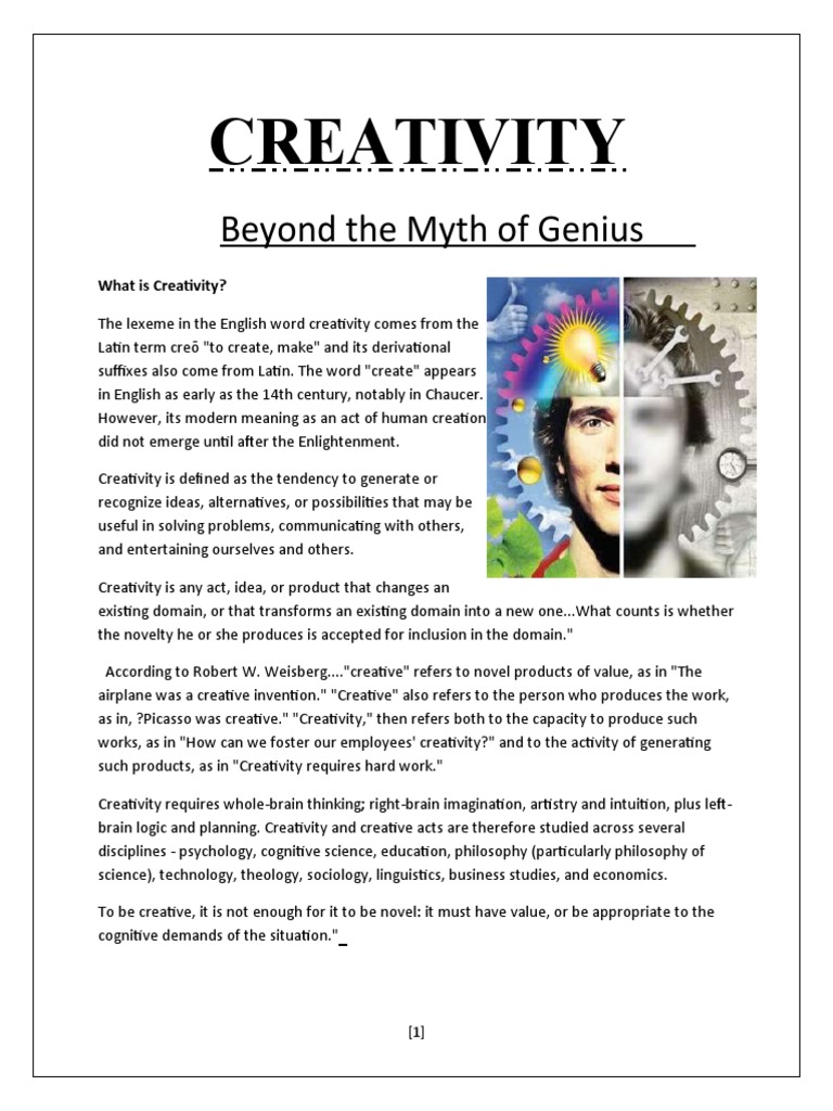 Creativity: Beyond The Myth of Genius | PDF