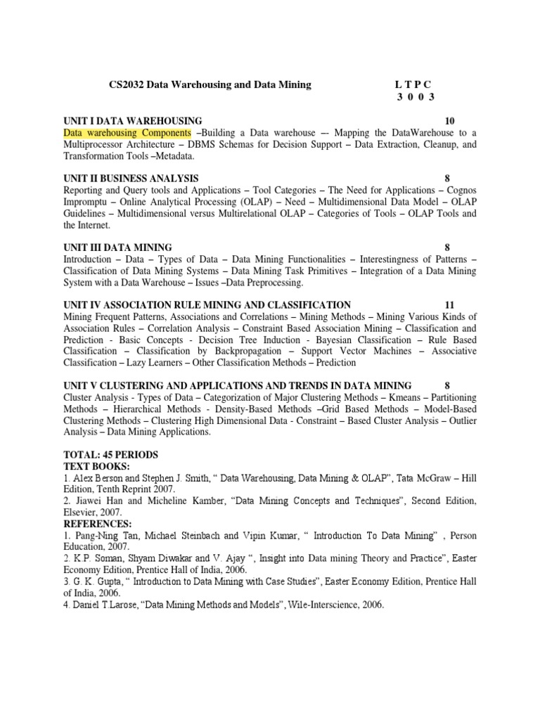 DW DM Notes | PDF | Data Warehouse | Databases