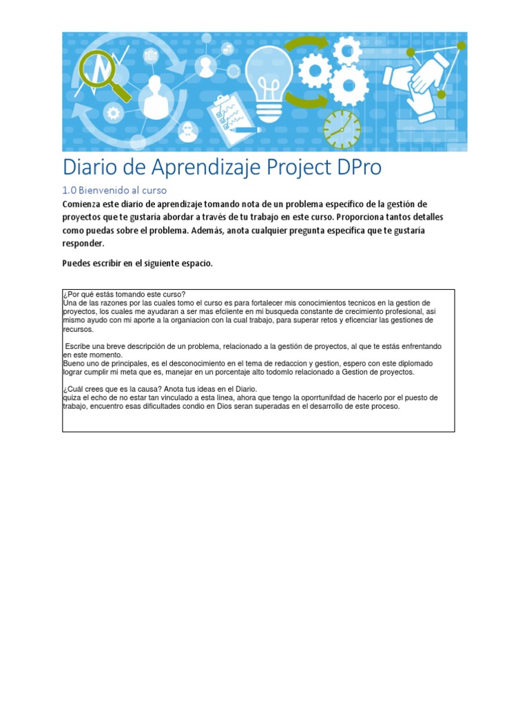 Diario de Aprendizaje Project DPro Editable | PDF | Aprendizaje ...