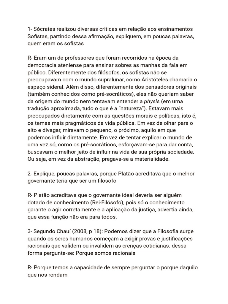 Atividade Filosofia Modulo 1 | PDF