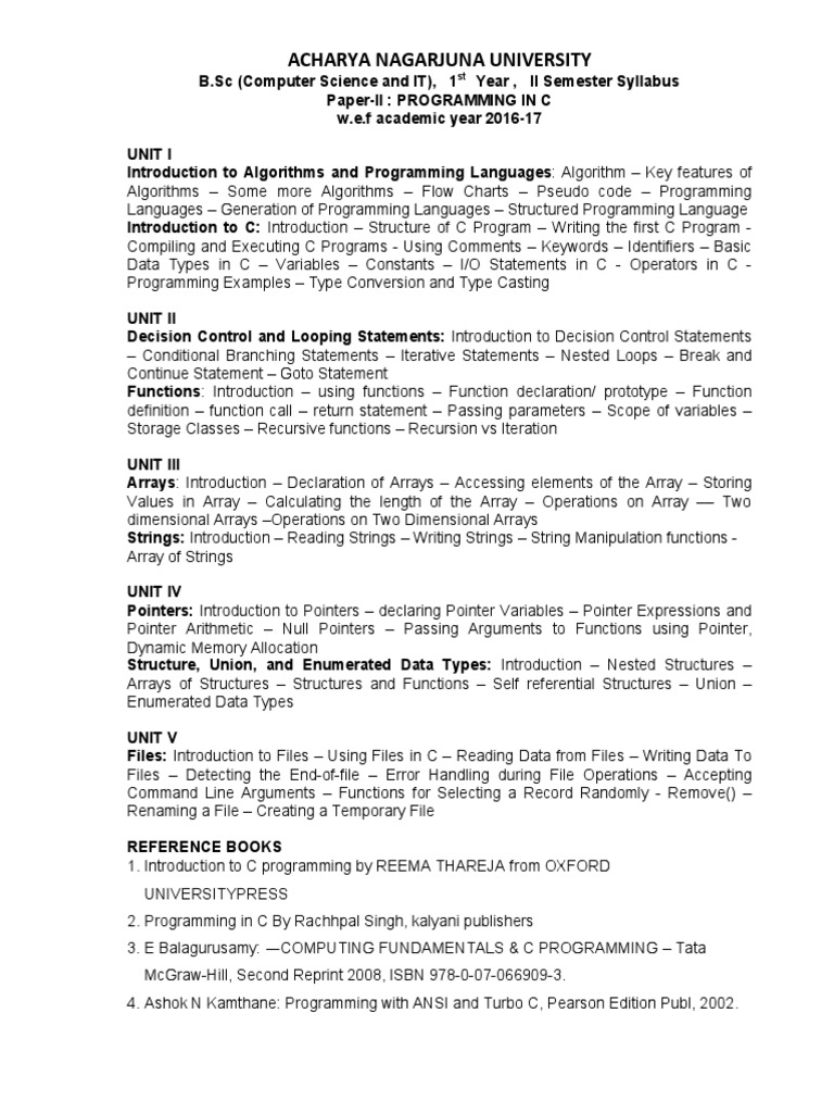 BSC Sand Model Paper | PDF | Pointer (Computer Programming) | C (Programming Language)