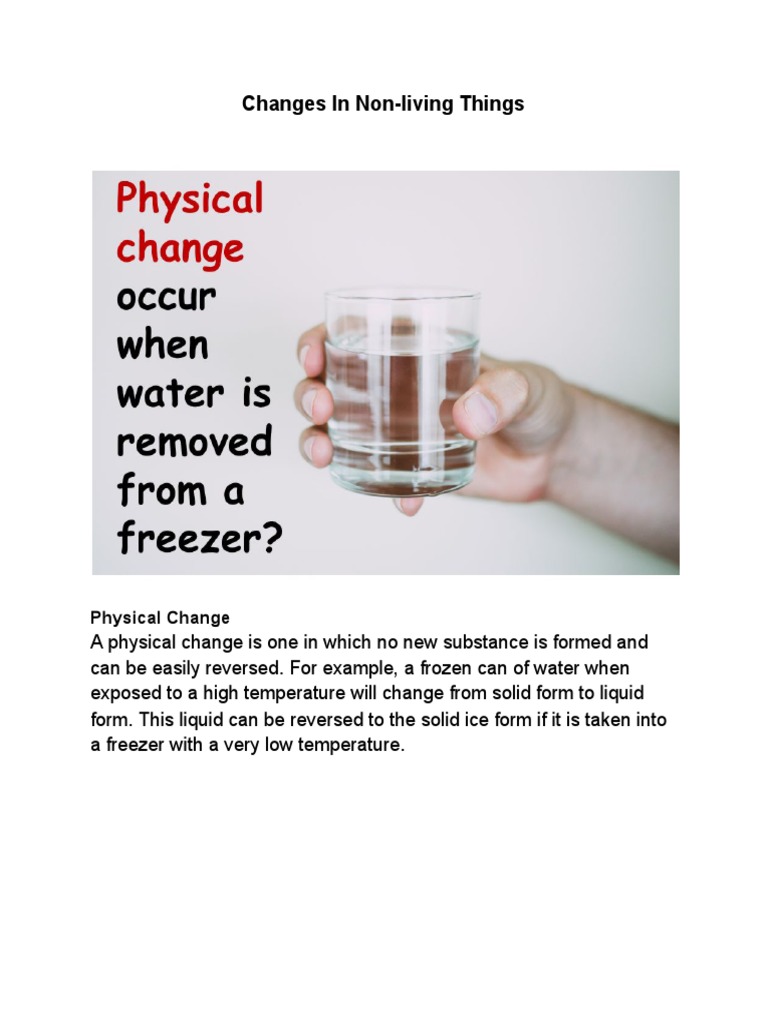 Changes in Non-Living Things: Physical Change | PDF | Wellness ...