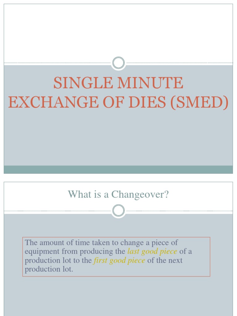 Reducing Changeover Times Through Single Minute Exchange of Dies (SMED ...