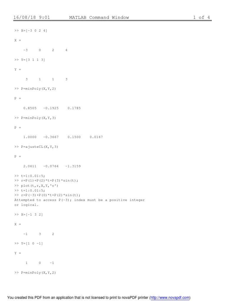 MATLAB Command Window | PDF | Matlab | Computing