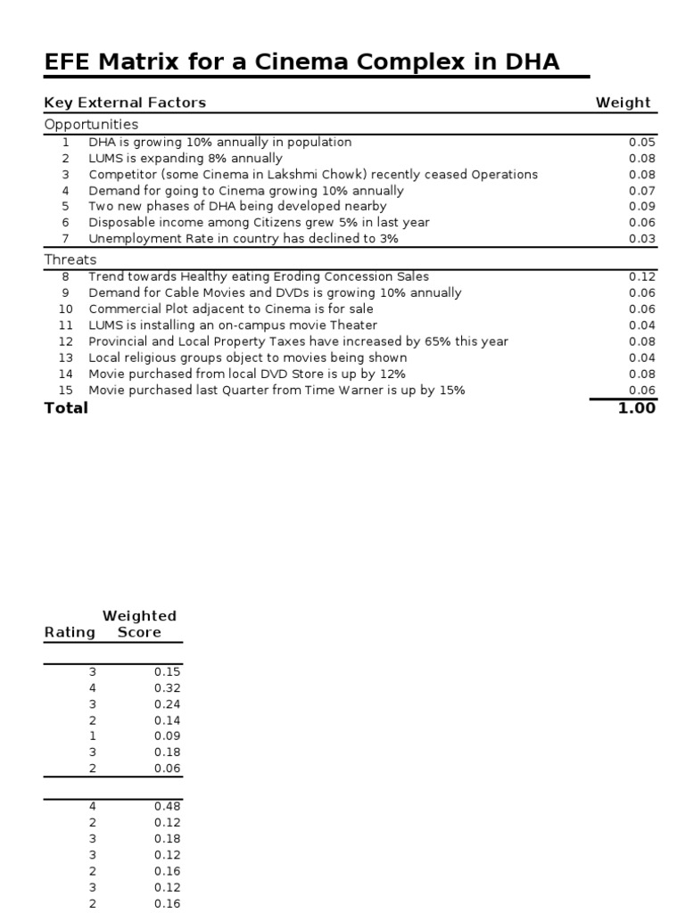 EFE Matrix Dawlance | PDF | Competition | Pakistan