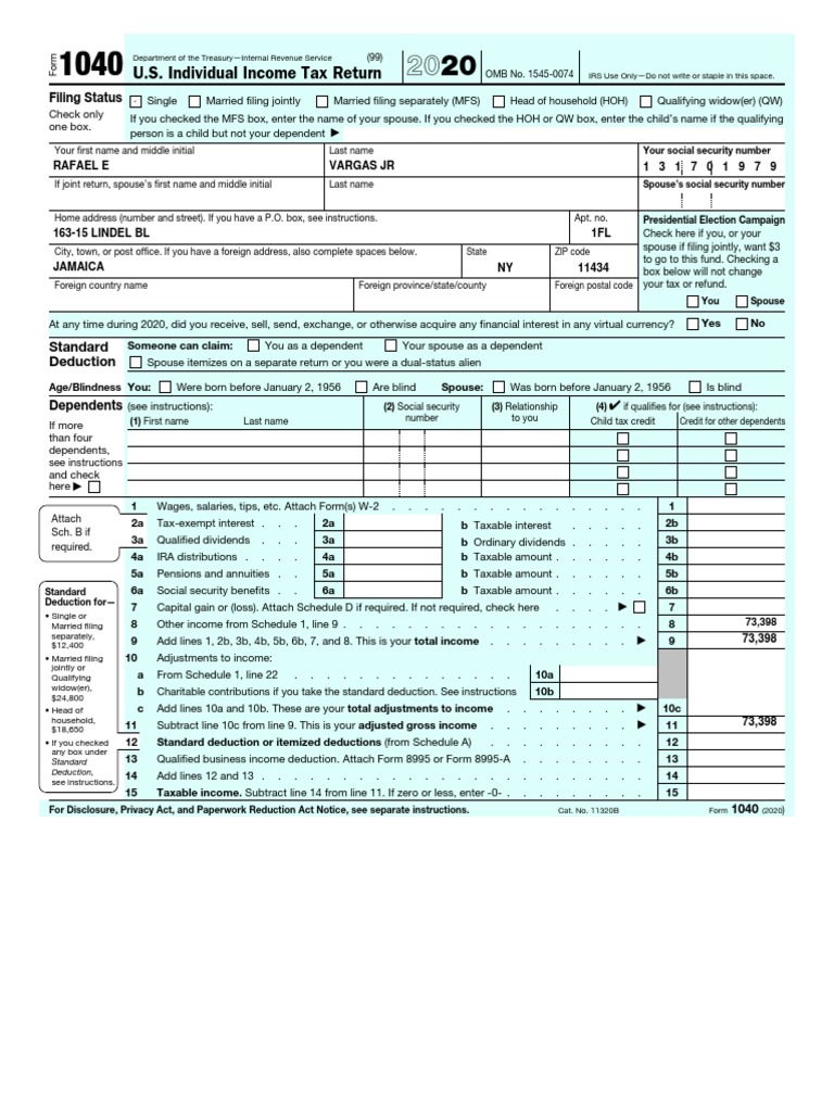 2020 IRS Form 1040 Guide | PDF | Tax Refund | Irs Tax Forms