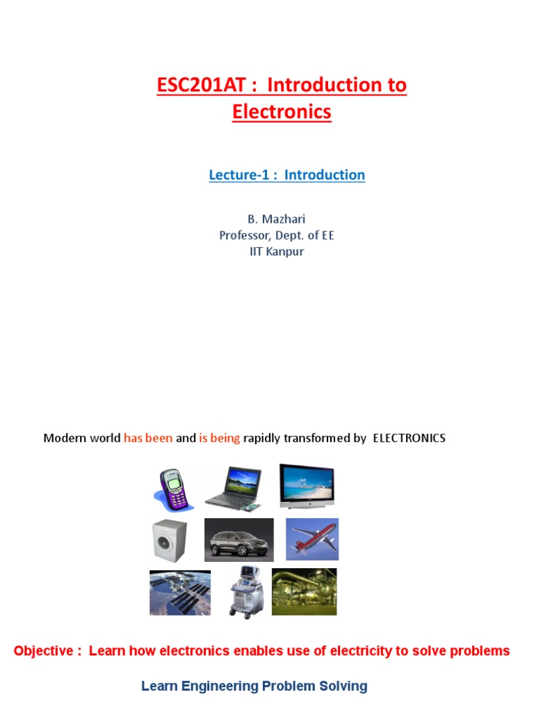 ESC201AT: Introduction To Electronics | PDF | Electronic Circuits ...