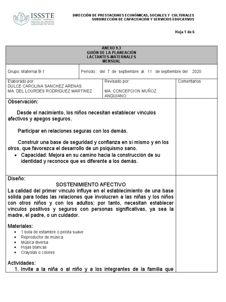 Planeación Semana Del 7 Al 11 de Septiembre 2020 | PDF