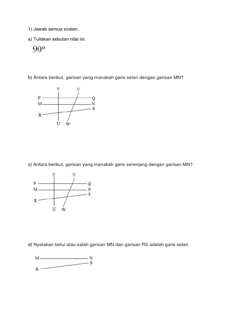 Garis Selari dan Serenjang dalam Matematik | PDF | Metode & Bahan Ajar