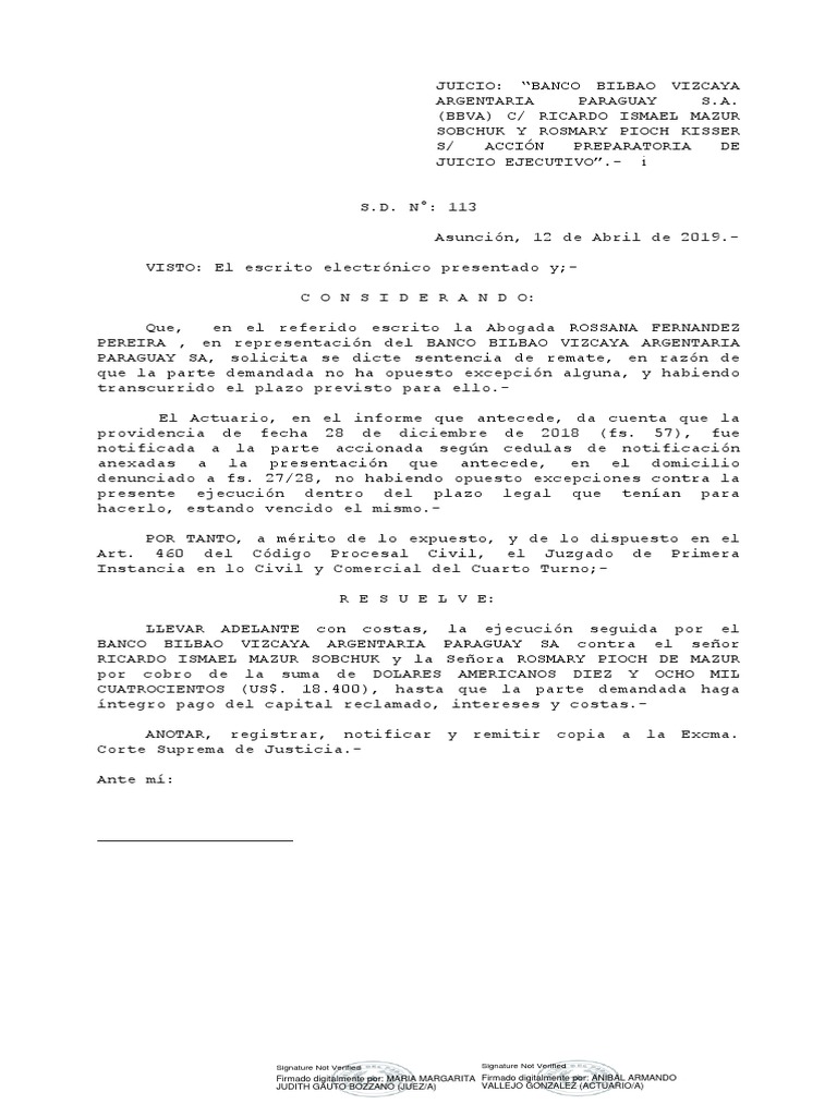 Modelo de Sentencia Definitiva | PDF