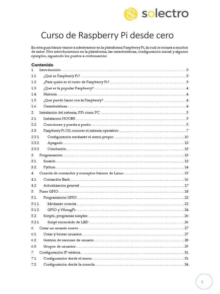 Guía de Raspberry Pi Desde Cero - Solectro | PDF | Interfaz de línea de ...