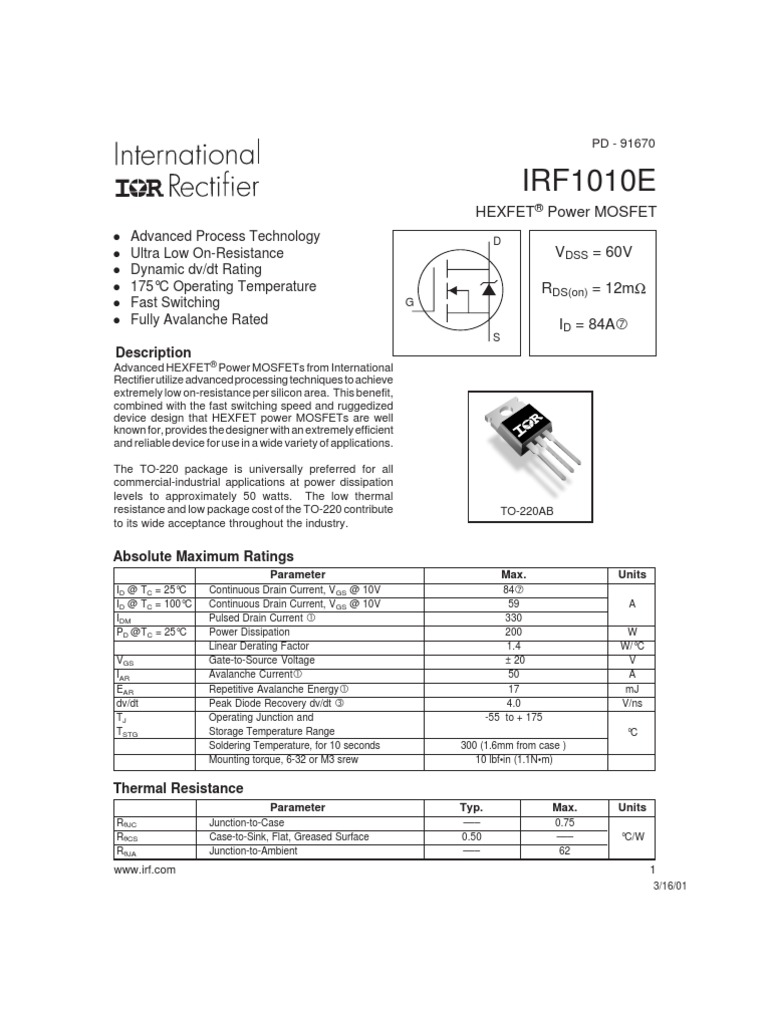datasheet f1010 | Field Effect Transistor | Diode