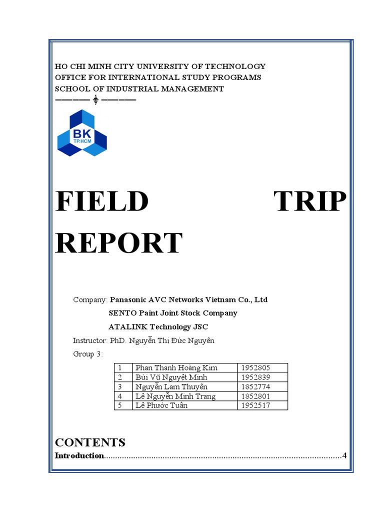 Field Trip Report: Panasonic, SENTO, ATALINK | PDF | Paint | Logistics