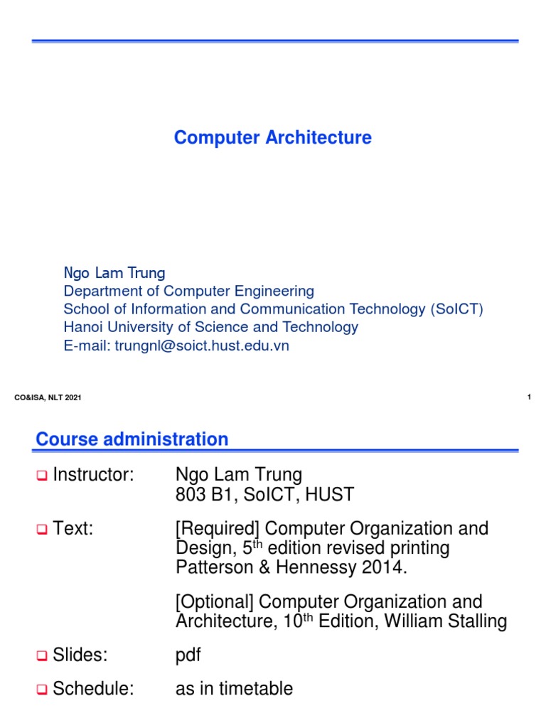 CA Chap1 Introduction NLT2021 | PDF | Central Processing Unit | Integrated Circuit