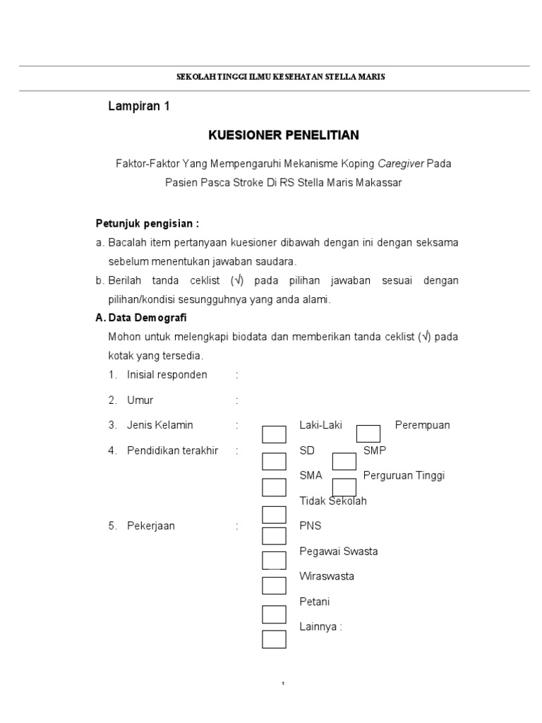 Lampiran 01 KUESIONER Fix | PDF